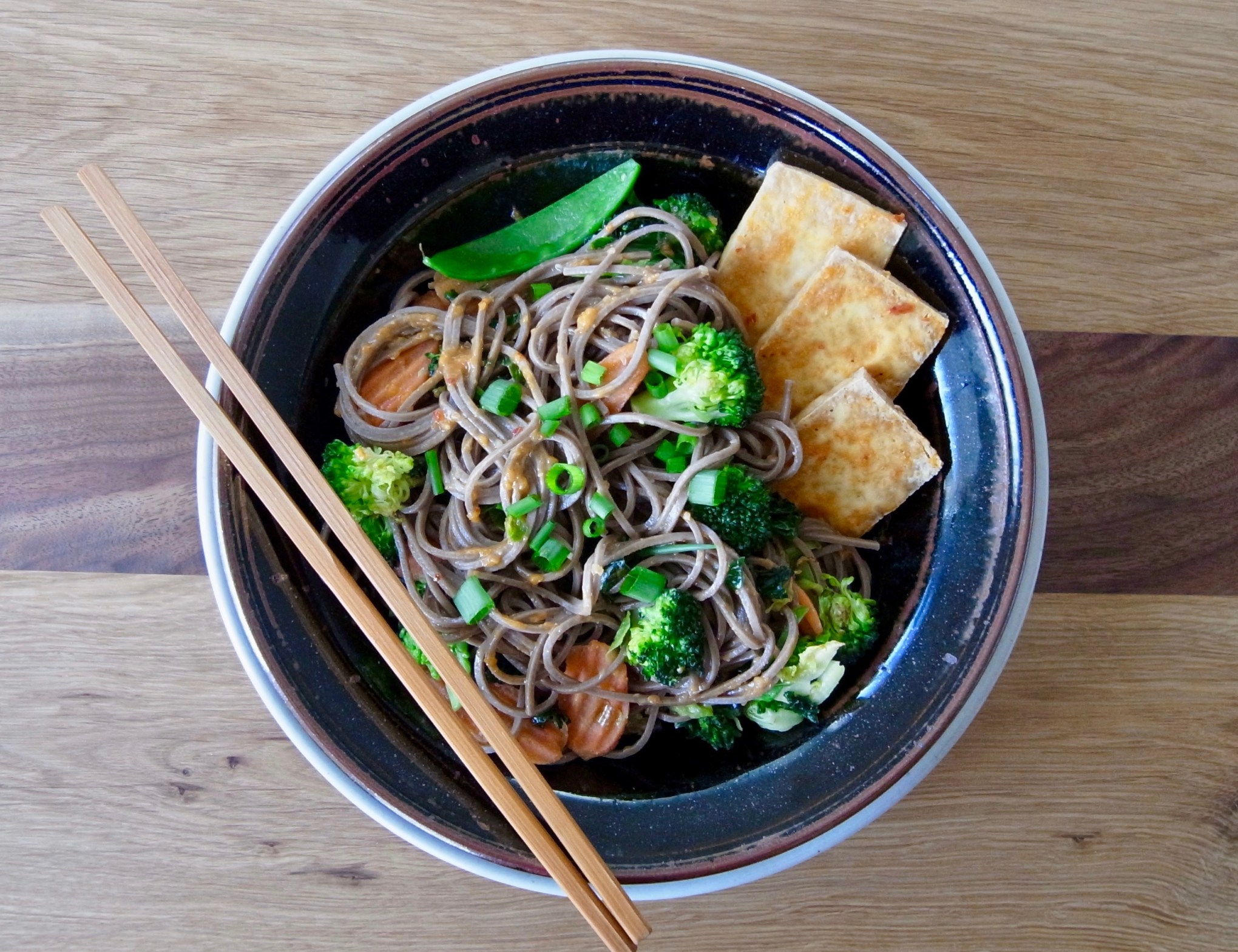 Miso Sauced Soba Noodles with Crispy Tofu | Less Sugar, More Spice